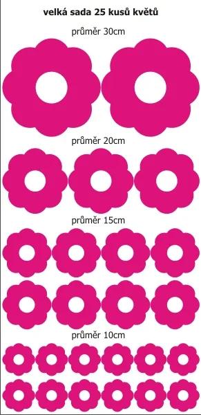 WALLVINIL Samolepky na zeď - Květy Barva: Růžová, Velikost: malá sada 12 kusů