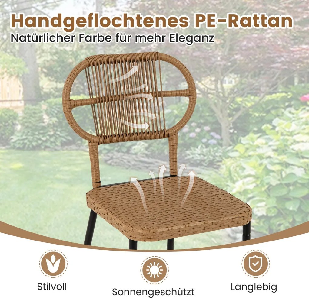 Costway 3-dílný. Garden furniture set, balcony furniture s 2 rattan chairs