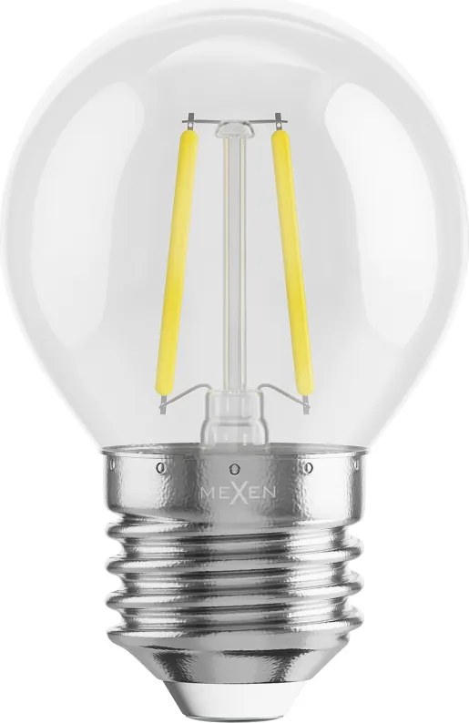 Mexen Vintis, LED filamentová žárovka E27, G45, 2 W, neutrální bílá 4000K, čirá, L156-E27-0240-00