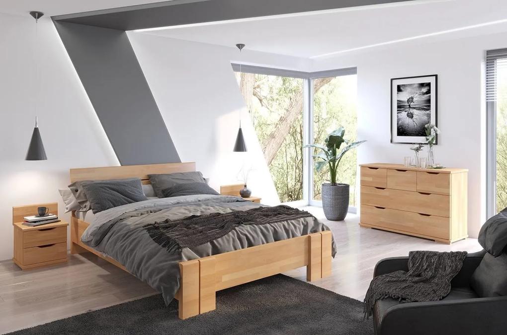Prodloužená postel s úložným prostorem Arhus - buk   , Buk přírodní, 180x220 cm