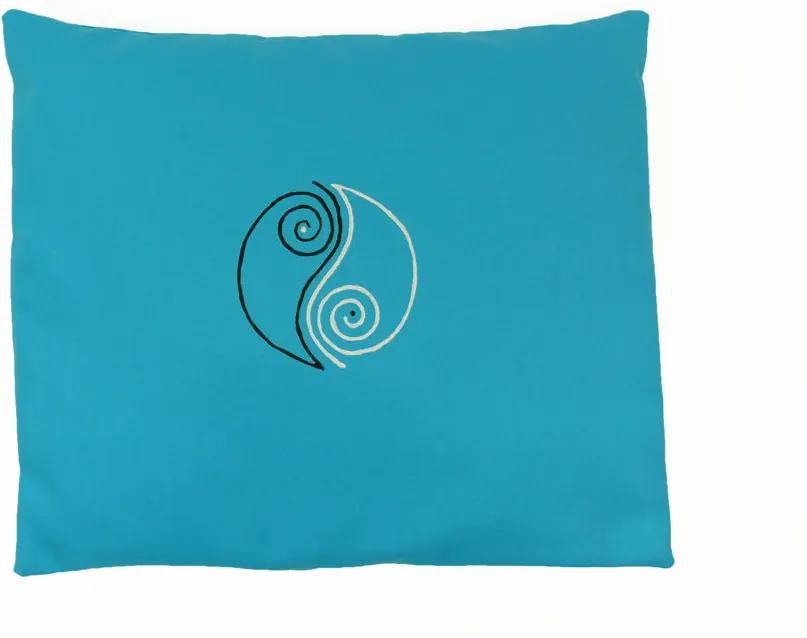 S radostí - vlastní výroba Pohankový polštář Jin Jang - tyrkysový Velikost: 60 x 80 cm