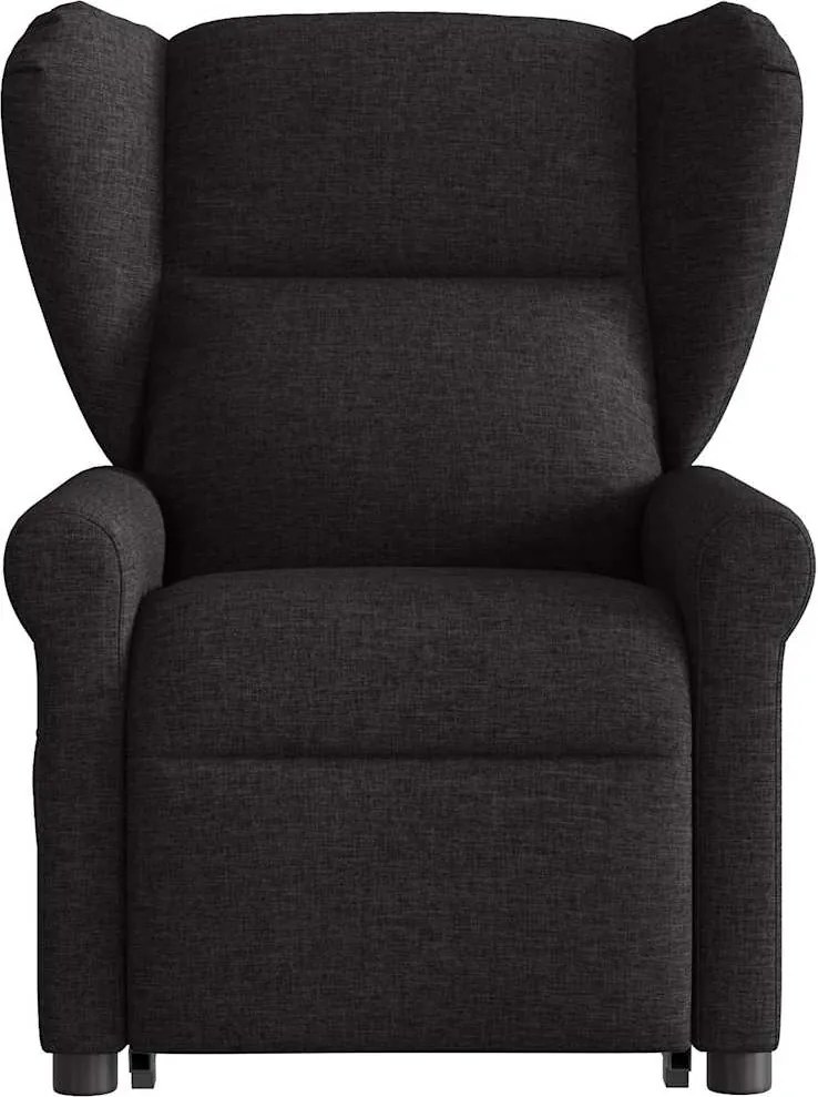 Zvedací masážní polohovací křeslo černé textil 3303386