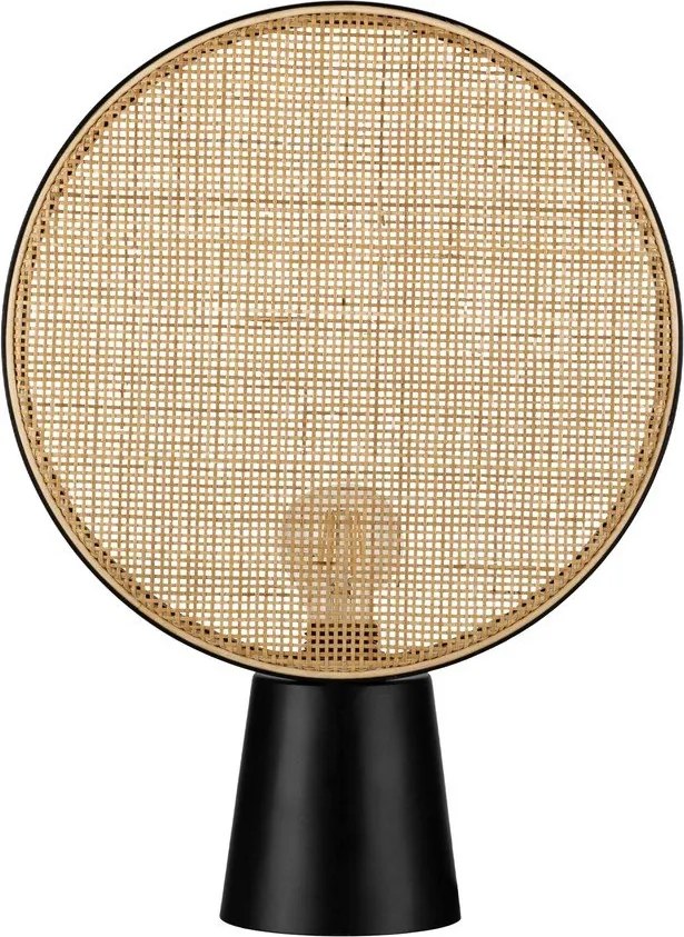 Matně černá/v přírodní barvě kovová stolní lampa (výška 48,5 cm) Tierra – Nova Luce