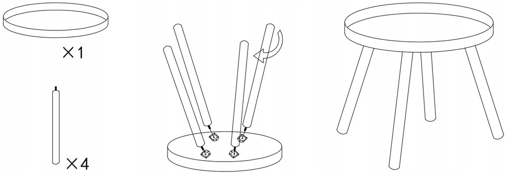 GardenLine Kávový stolek BALLE 48cm