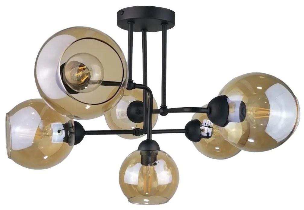 Keter Lighting Přisazený lustr MONDE BLACK 6xE27/60W/230V KE0015