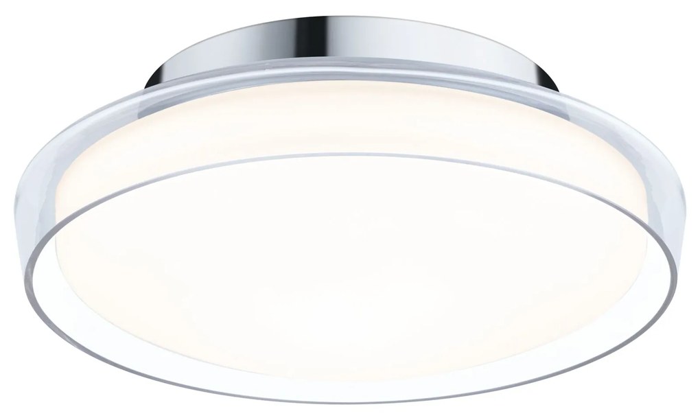 Paulmann 71078 Luena, koupelnové stropní svítidlo LED 11,5W 3000K, sklo/chrom, průměr 25cm, IP44