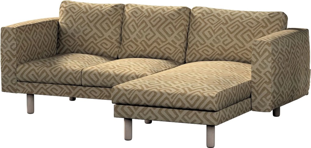 Potah na pohovku IKEA Norsborg 3-místná se šezlongem barva béžová látka pletený vzor, vzorované