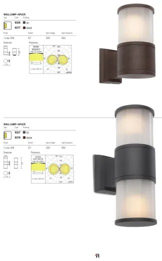 Redo 9326 - Nástěnné svítidlo EXTER 1xE27/42W/230V IP54