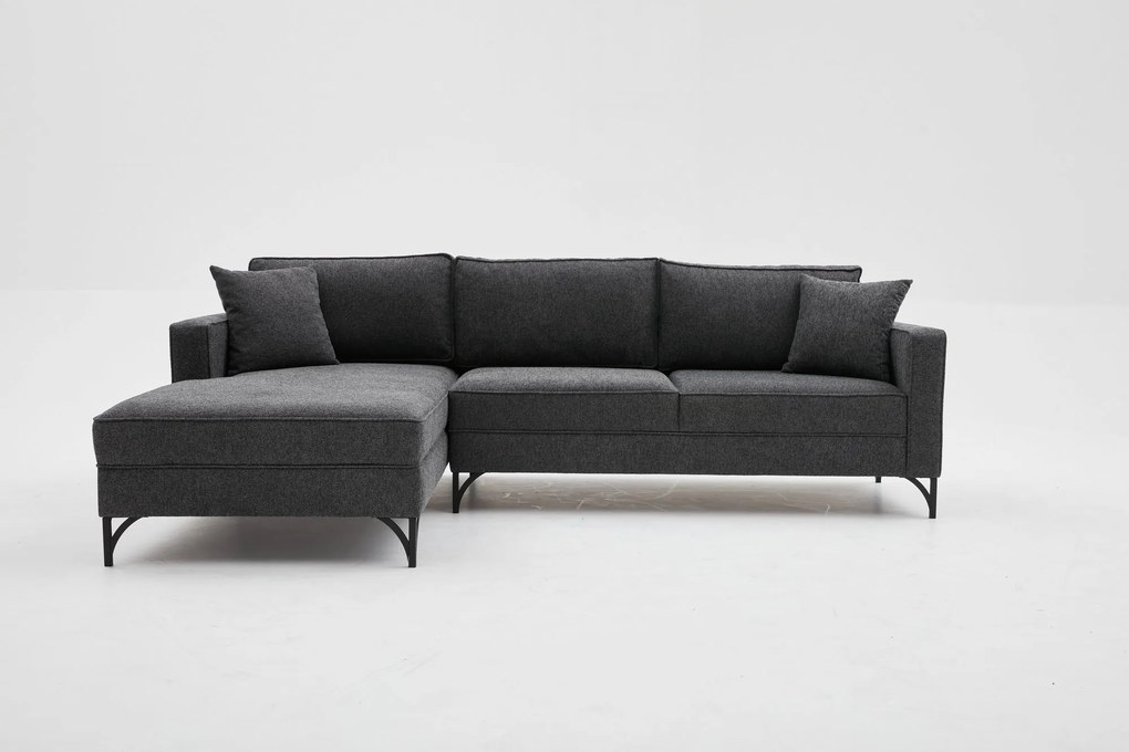 Hanah Home Rohová pohovka BERLIN antracitová levá 258 cm 825BLC2807