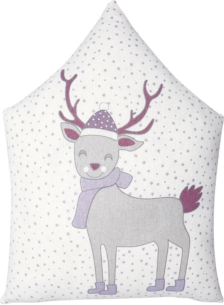 GREEN GATE Bavlněný polštář Deer Lavender 31x45cm, fialová barva, textil