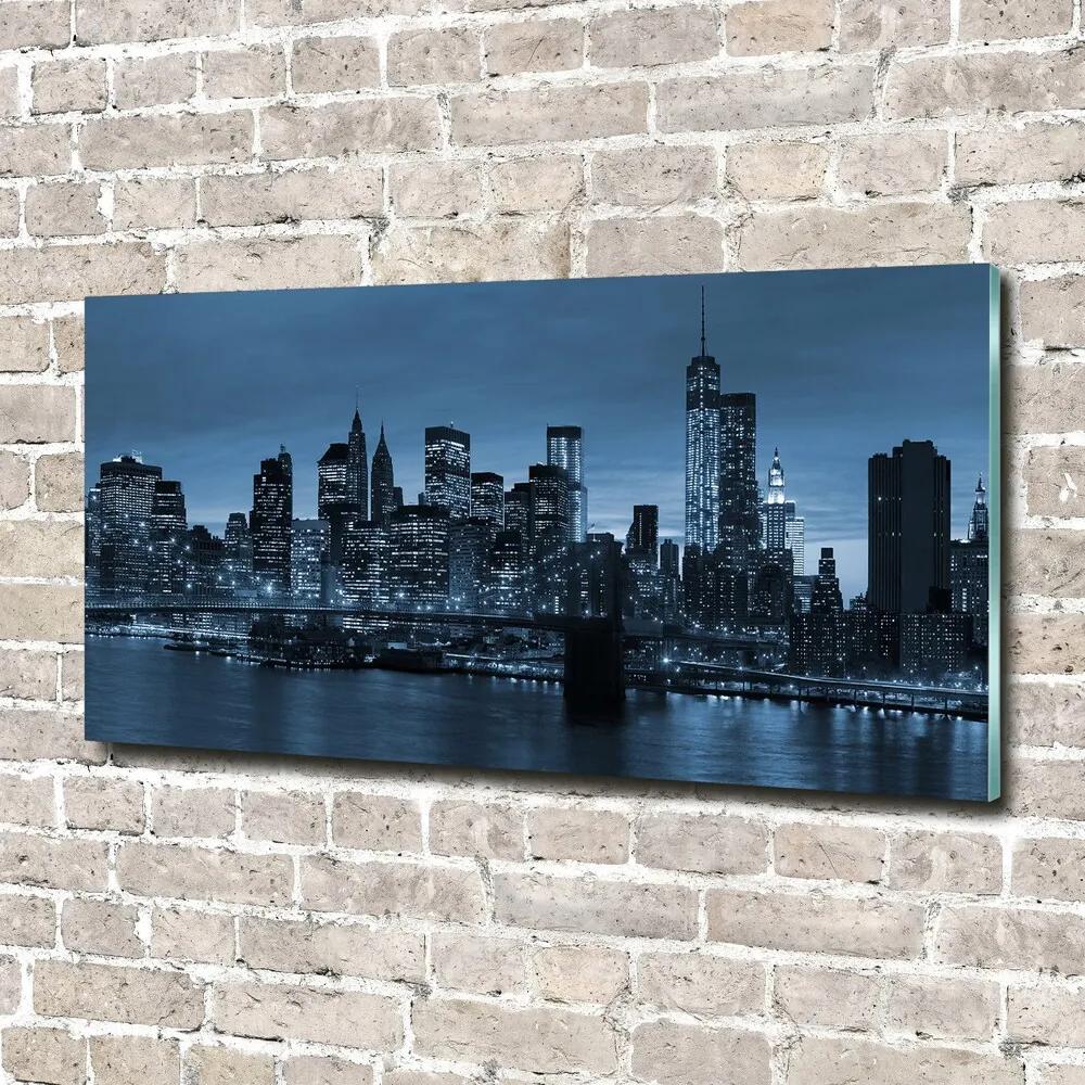 Wallmuralia Foto obraz fotografie na skle New York noc 140x70 cm