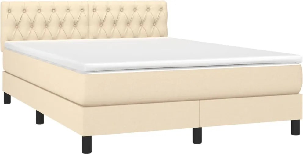 Box spring postel s matrací krémová 140x200 cm textil 3140302