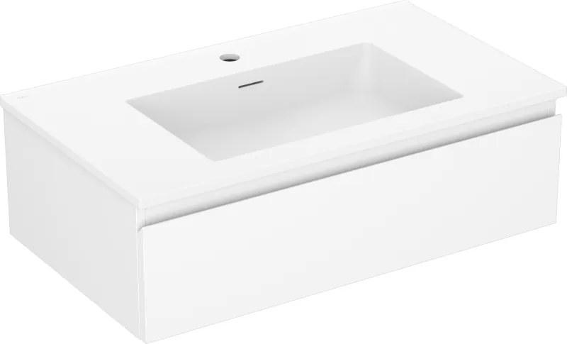 Mexen Orio, koupelnová skříňka 80 cm s umyvadlem Otis, 1 zásuvka, bílá matná, 91A10-08023-1-BF01-W18M01