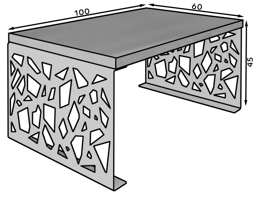 ADRK Konferenční stolek SEMARA B-B 100, černá