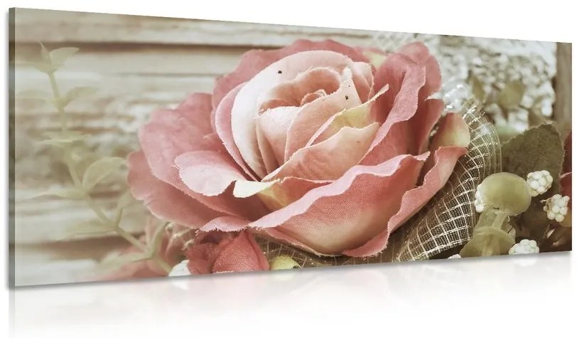 Obraz elegantní vintage růže - 120x60 cm
