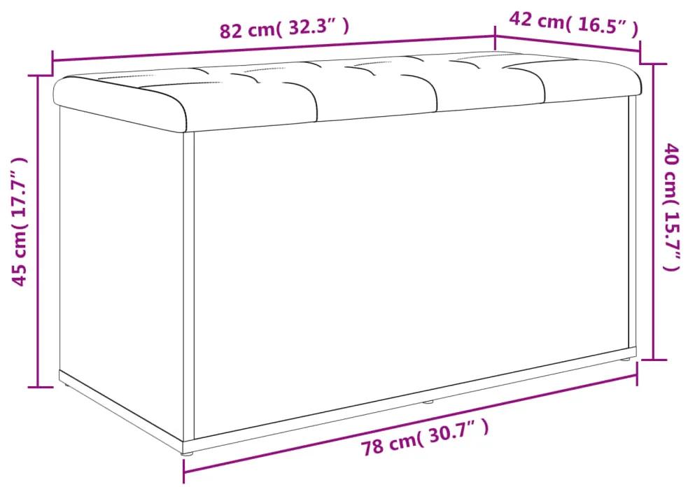 Úložná lavice hnědý dub 82 x 42 x 45 cm kompozitní dřevo