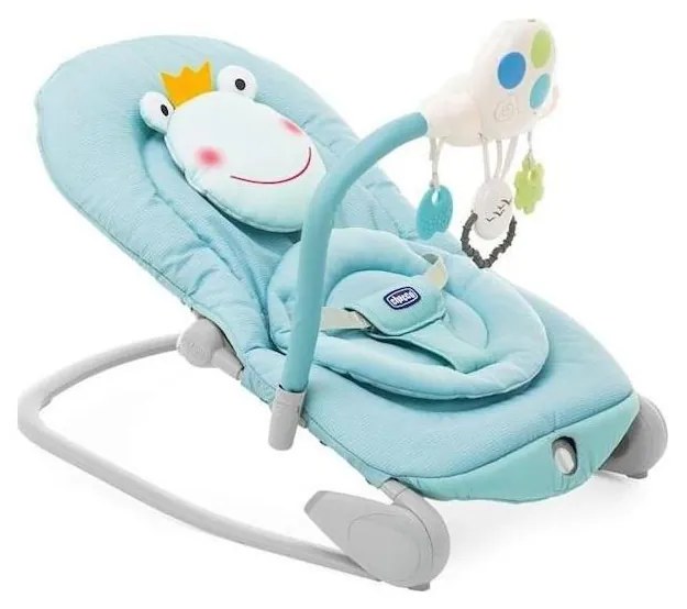 Chicco - Dětské vibrující lehátko s melodií BALLOON Froggy 2xAA + 1xLR20 modrá