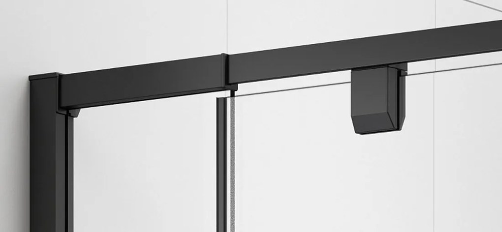 Polysan Polysan, EASY BLACK otočné sprchové dveře 760-900mm, sklo Brick, EL1638B