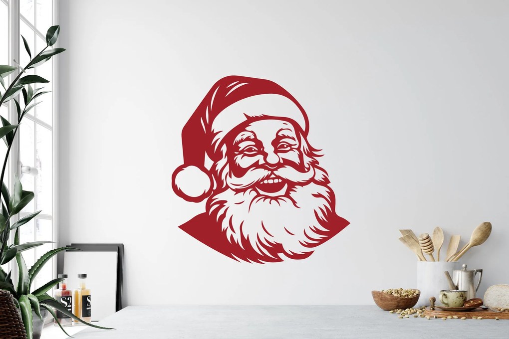 Lepy.cz Samolepka na zeď Santa Claus Velikost (šířka x výška): 30x32cm, Barevná varianta: Bílá