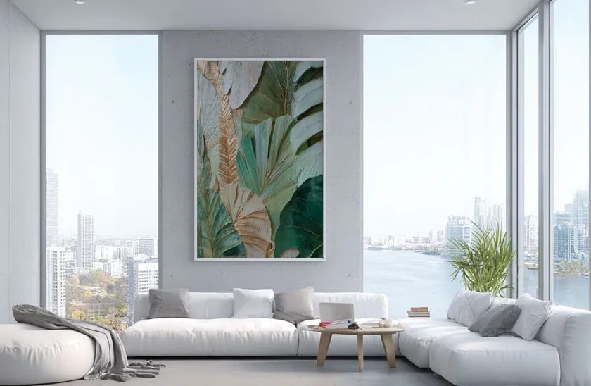 Tropická elegance - obraz - Listy v přírodním reliéfním stylu 66 - A4 – 210 × 297 mm - 149 Kč