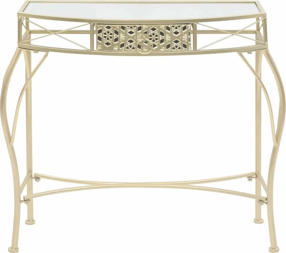 Odkládací stolek ve francouzském stylu kovový 82x39x76 cm zlatý 245936