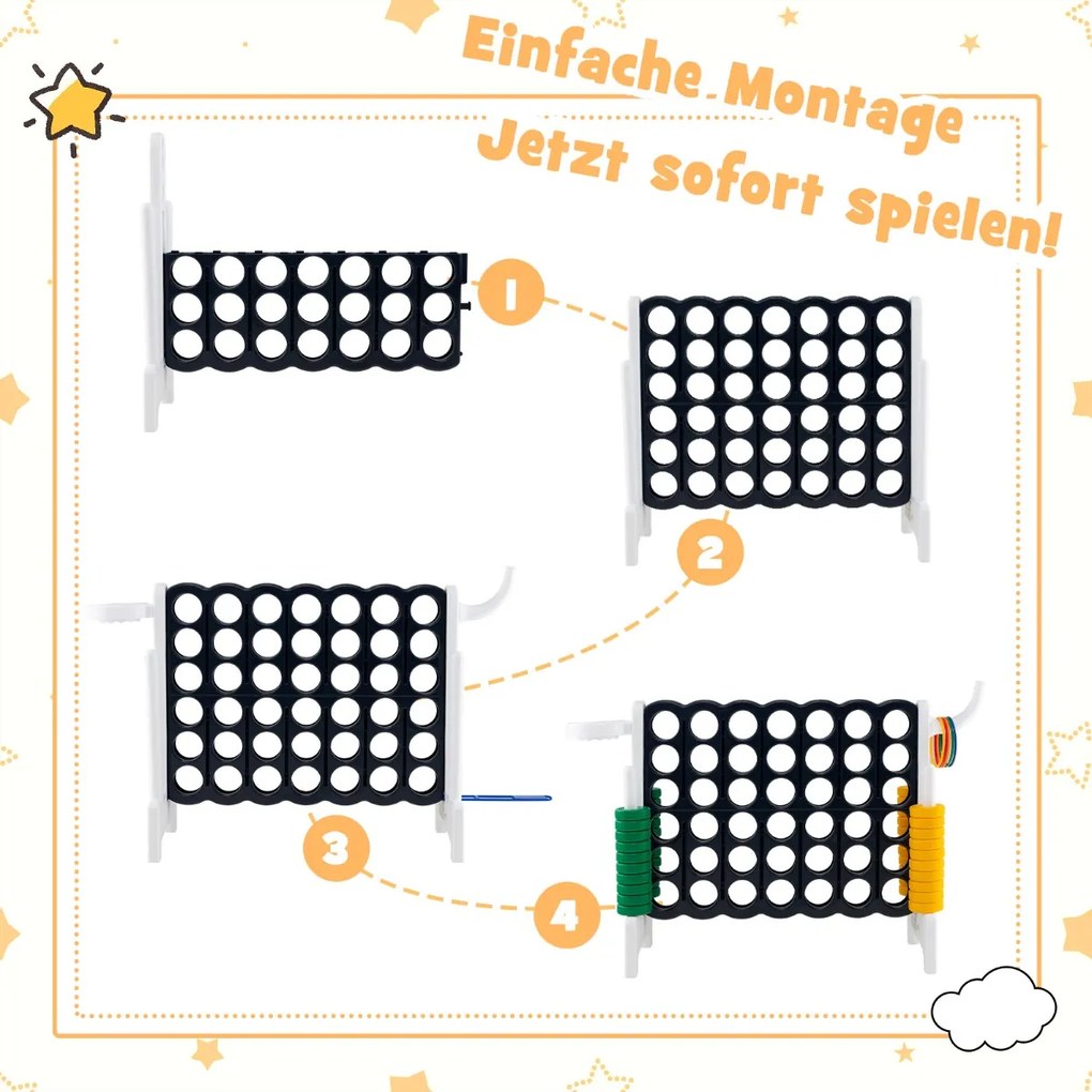 Costway Large Match 4 Jumbo Match 4 Set černá + – 84 × 33 × 79 cm, bílý