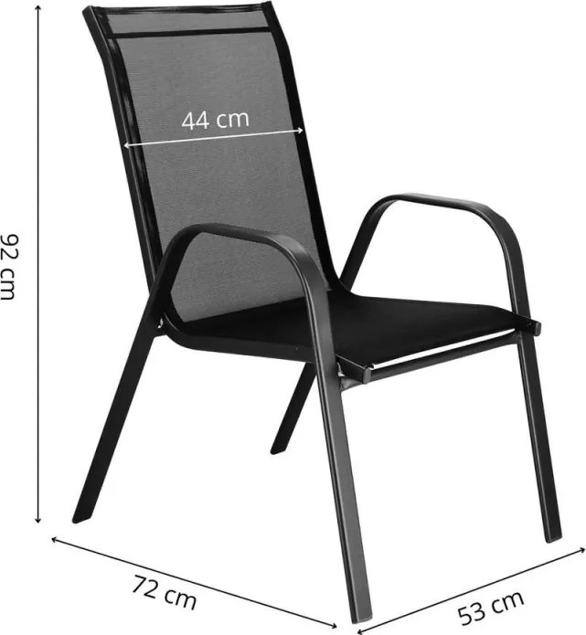 Set 2x Zahradní křeslo SPRINGOS MONZA GF0102 černé