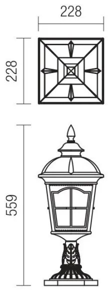 Redo 9652 - Venkovní lampa YORK 1xE27/70W/230V IP44 hnědá