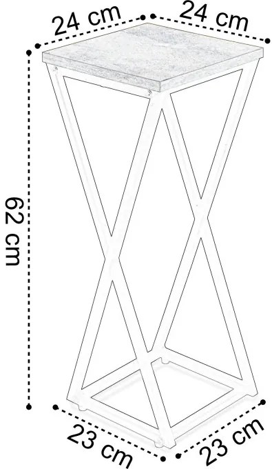 Stojan na květiny KONEL RUSTIC černý 62 cm
