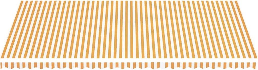 Náhradní plachta na markýzu žlutá a bílá 600 x 350 cm polyesterová 311944
