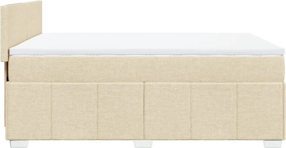 Box spring postel s matrací krémová 140x200 cm textil 3289389