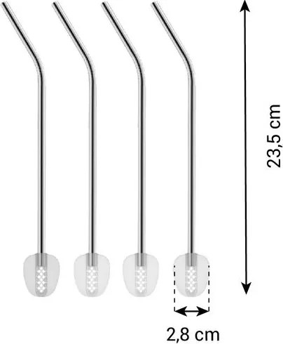 TESCOMA Nerezové slámky s filtrem myDRINK, 4 ks, s čisticím kartáčkem