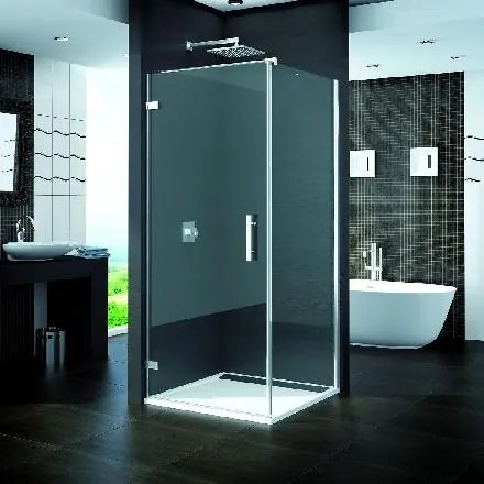 RONAL Pur - Boční stěna s vyrovnávacím profilem, 70 cm - barva chrom, sklo linie PUDT2P0701051