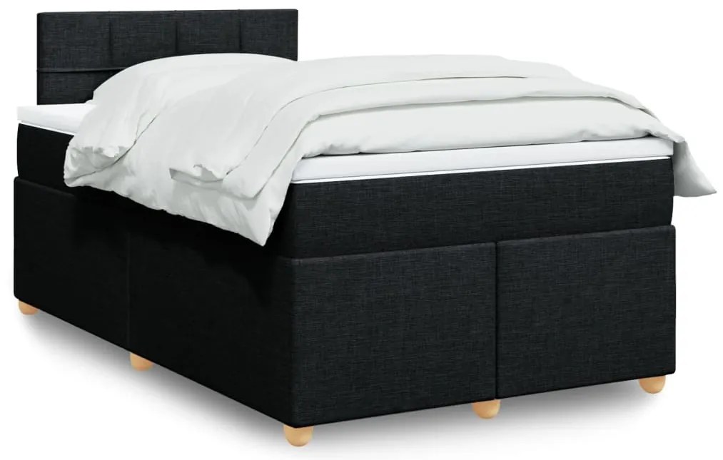Box spring postel s matrací černá 120x190 cm textil 3288921