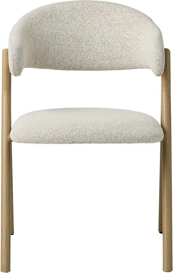 Krémové/v přírodní barvě čalouněné jídelní křeslo s područkami Frances – Unique Furniture