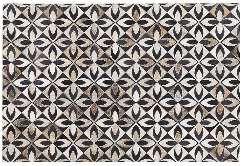Kožený patchworkový koberec 160 x 230 cm vícebarevný ISHAN Beliani