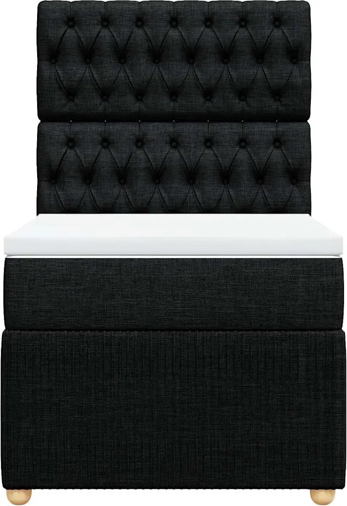 Box spring postel s matrací černá 90x200 cm textil 3291948