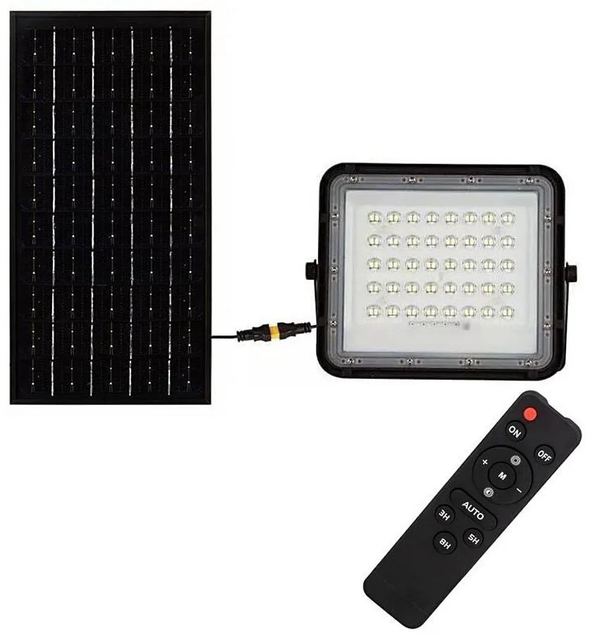 LED Venkovní solární reflektor LED/10W/3,2V IP65 4000K černá + DO