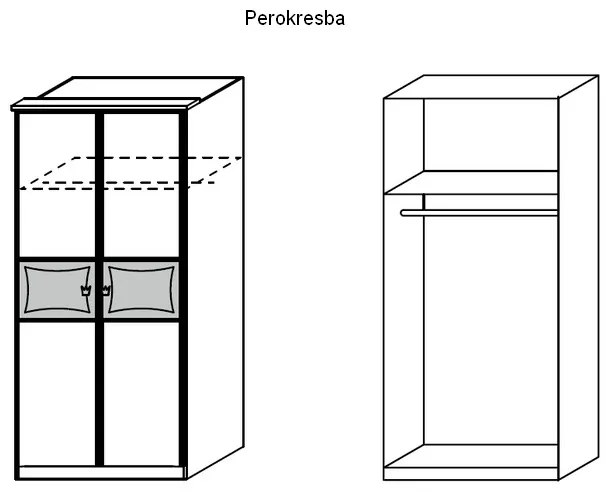 Dětská šatní skříň Kate, 2-dveřová