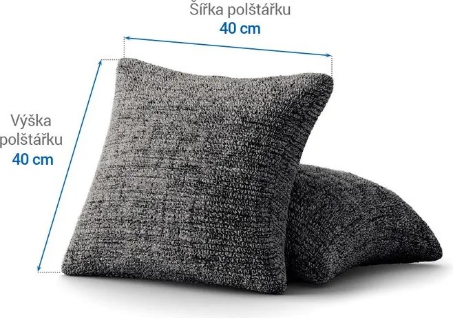 Bielastické potahy VITTORIA šedá povlaky na polštářky 2 ks ( 40 x 40 cm)