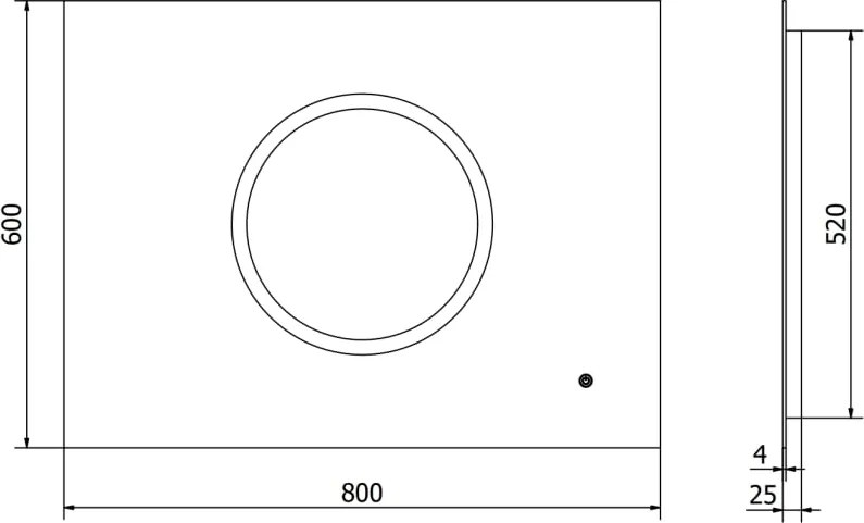 Mexen Koga podsvícené koupelnové zrcadlo 80 x 60 cm, LED 6000K, proti mlze - 9821-080-060-611-00