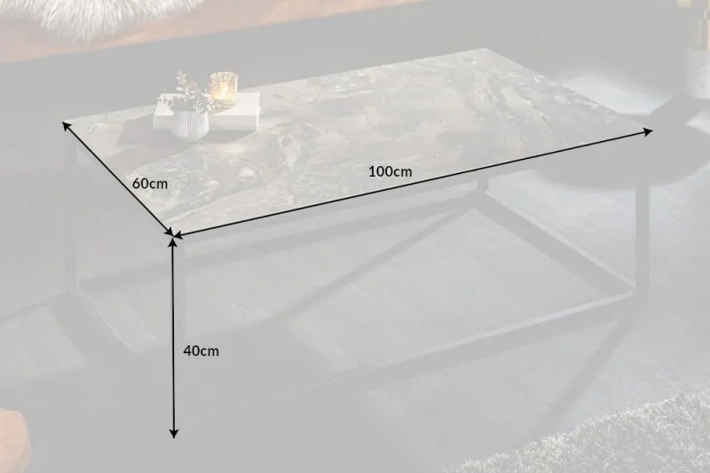 Konferenční stolek symbióza 100cm mramorový vzhled keramika / 40672