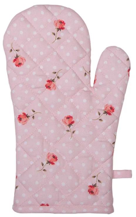 Růžová bavlněná chňapka – 18x30 cm