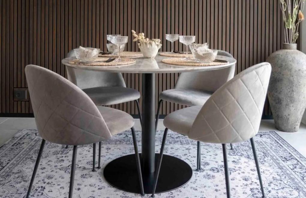 Nordic Living Černý kulatý jídelní stůl Ascona 110 cm