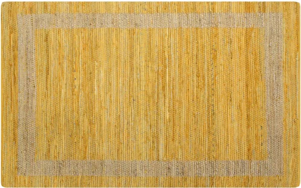 Ručně vyráběný koberec juta - žlutý | 80x160 cm