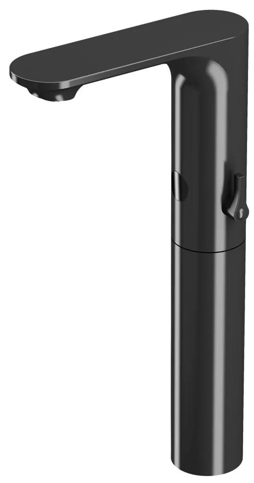 Sanela - Stojánková vysoká umyvadlová směšovací baterie s elektronikou ALS, černá, 24 V DC