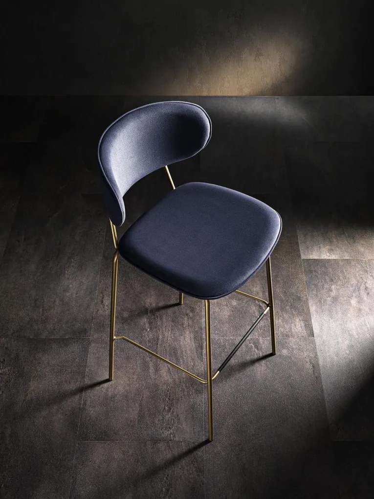 Max Home Barová židle nízká Kristy vzorník tkaniny: crystal 19, nohy: kovové černé NERO OPACO