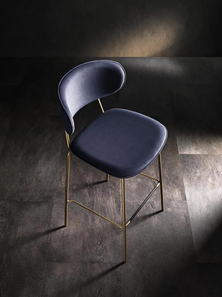 Max Home Barová židle nízká Kristy vzorník tkaniny: crystal 19, nohy: kovové zlaté RAL 1036