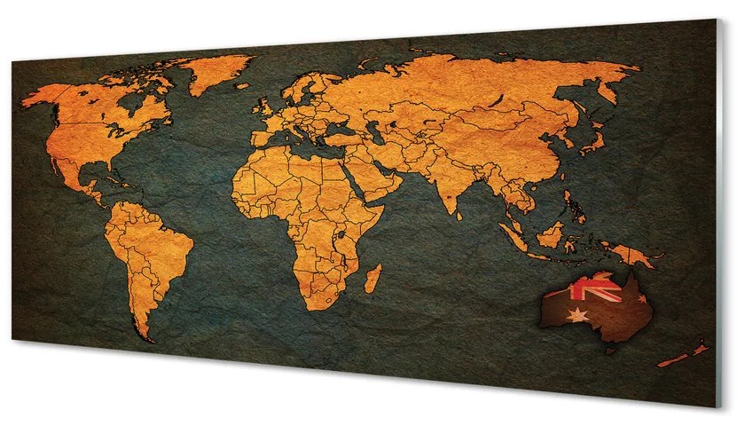 akrylový obraz gold mapa 120x60 cm