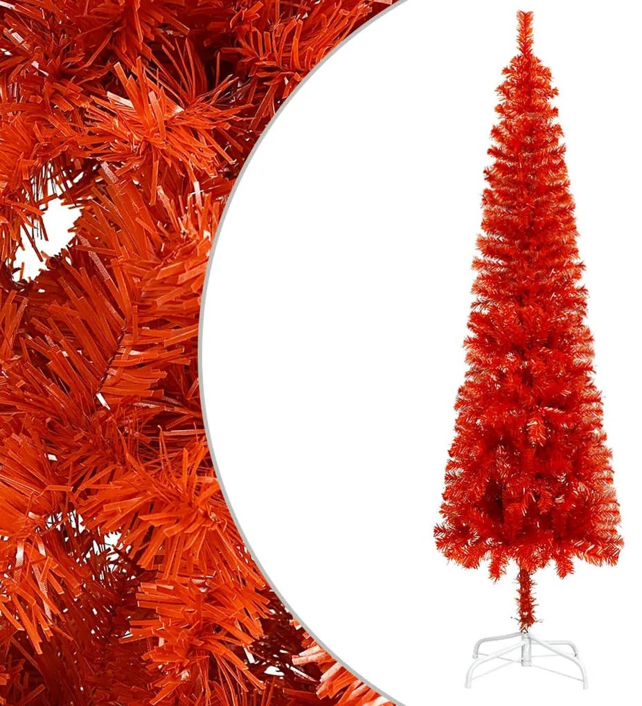 329228 vidaXL Úzký vánoční stromek červený 150 cm